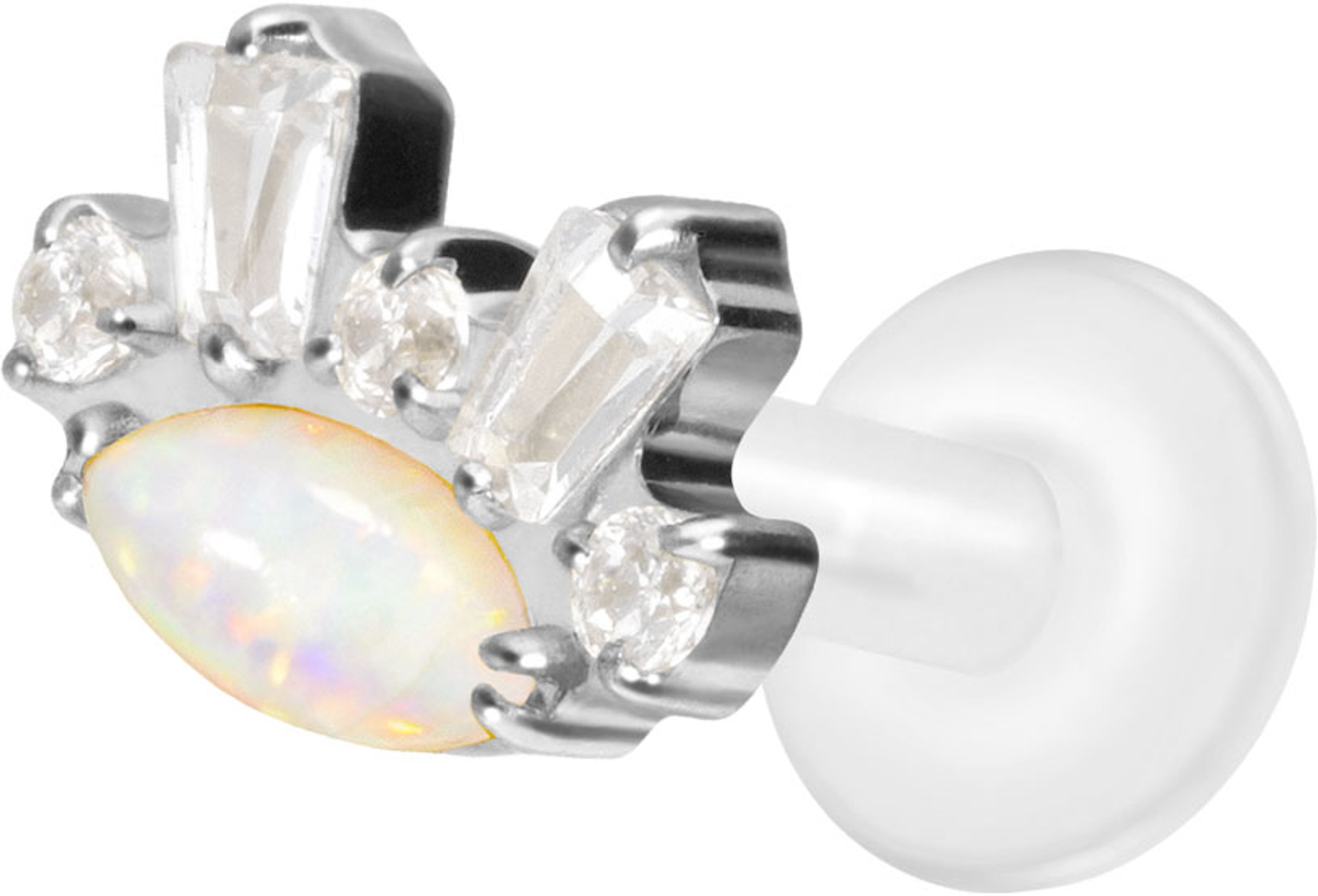 PTFE labret with internal thread + titanium attachment SYNTHETIC OPAL ...